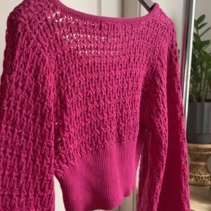 Willow & Wind | Sweaters | Bnwot Magenta Willow Wind Knit Crop Sweater ...